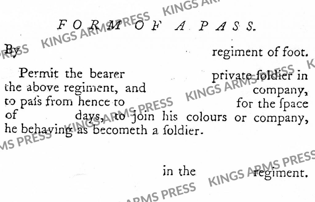 Form of a Pass - Kings Arms Press