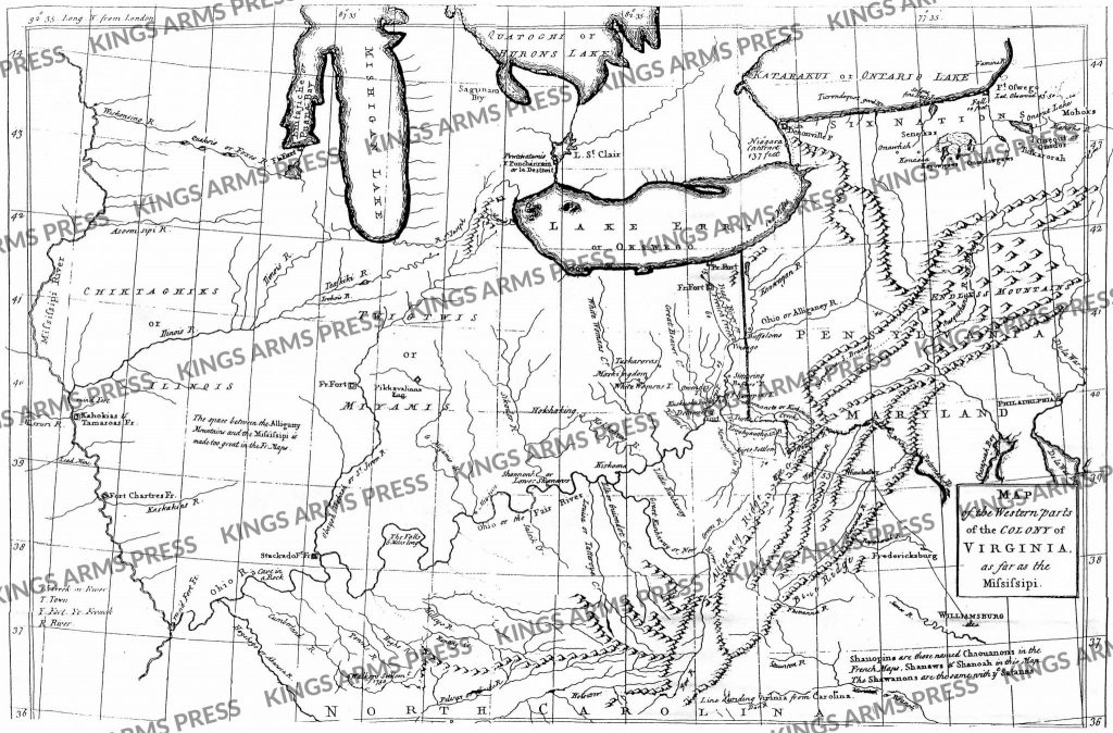 Map of the Western Parts of the Colony of Virginia as Far as the ...