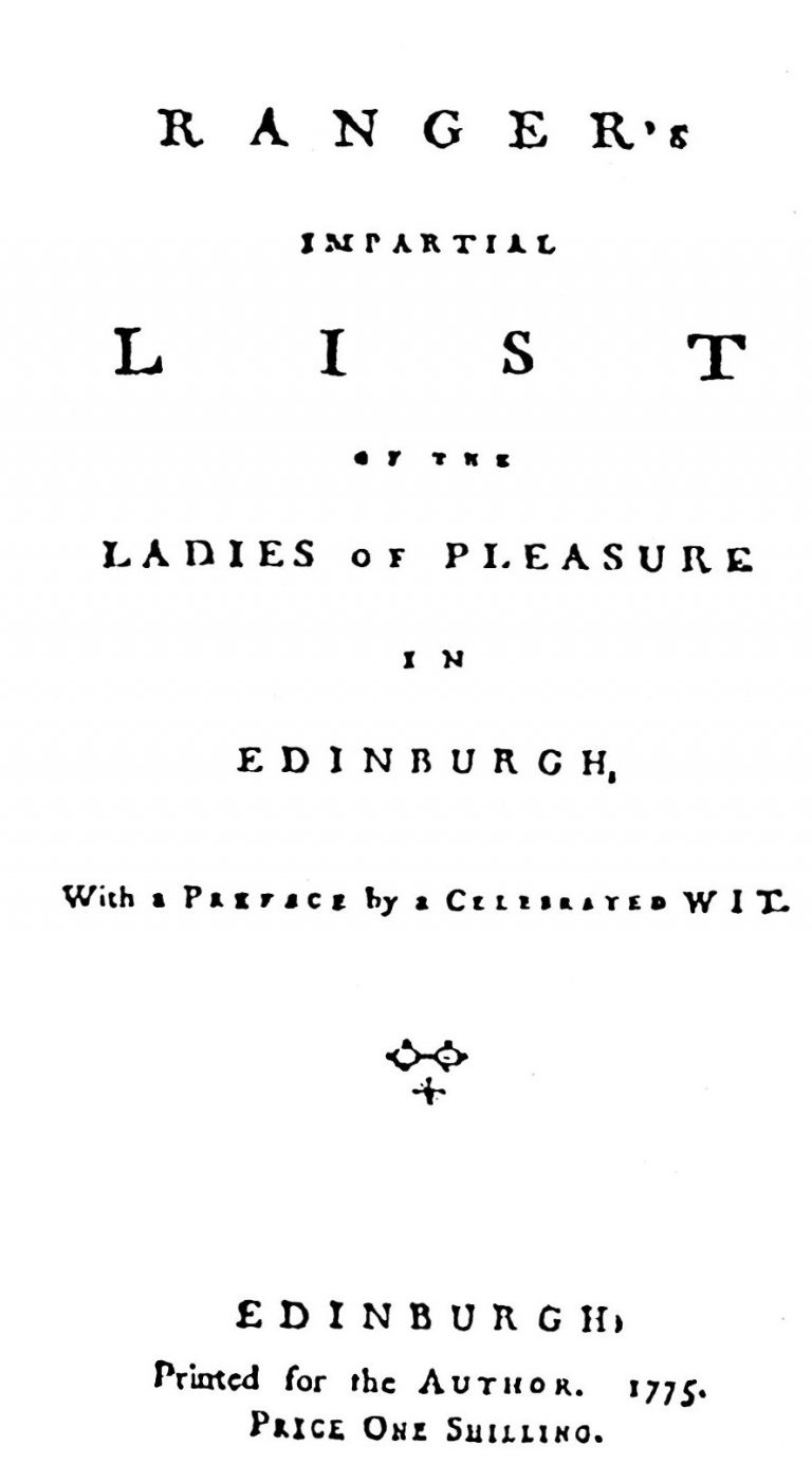 Ranger's Impartial List of the Ladies of Pleasure, &c. - Kings Arms Press
