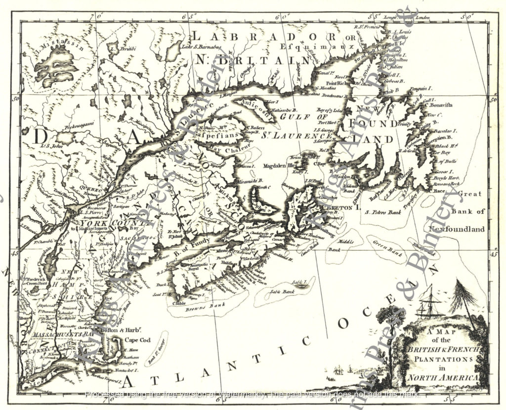 A Map of the British and French Plantations in North America-1755 ...