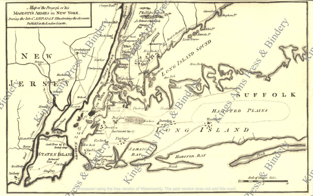 Map of the Progress of His Majesty’s Army in New York-1776 - Kings Arms ...